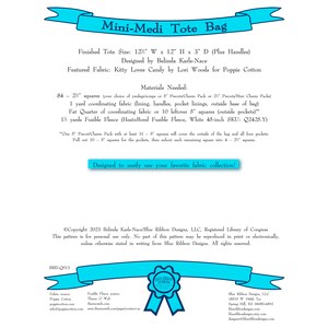 Mini-medi Tote Bag Quilt Pattern - Digital Pattern PDF Download - Etsy
