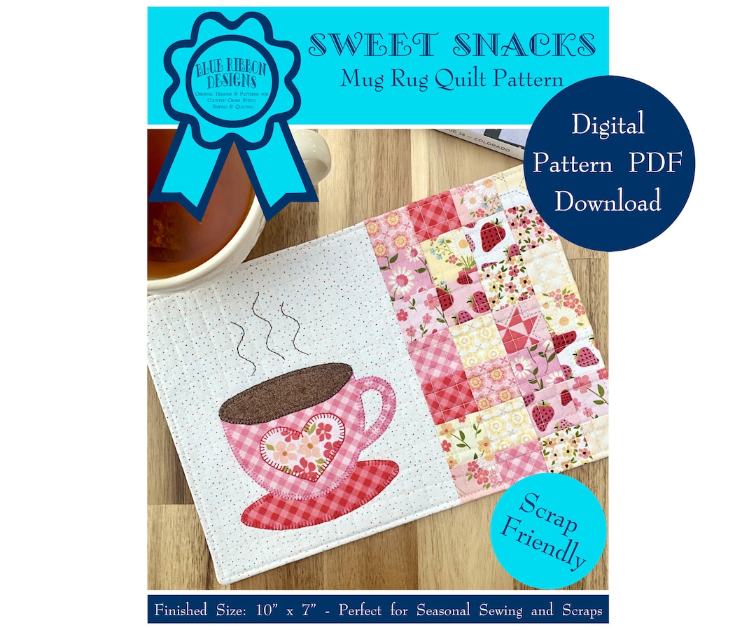 Sweet Snacks Mug Rug - A Small Appliqué Patchwork Pattern - Mug Rug ...