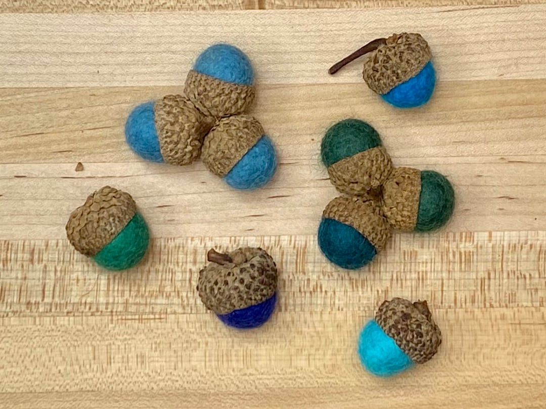 Wool Felted Acorns Set of 10 Autumn Decor Fall Colors - Etsy