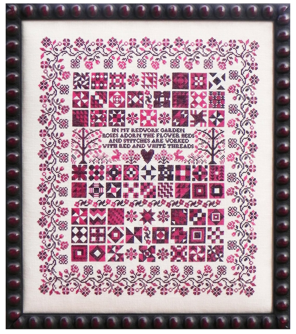 Redwork Garden BRD-106 Cross Stitch Chart Digital Pattern - Etsy