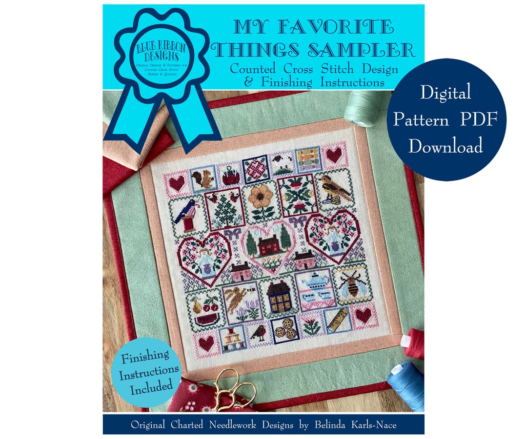 My Favorite Things Sampler (BRD-120) Counted Cross Stitch Chart ...