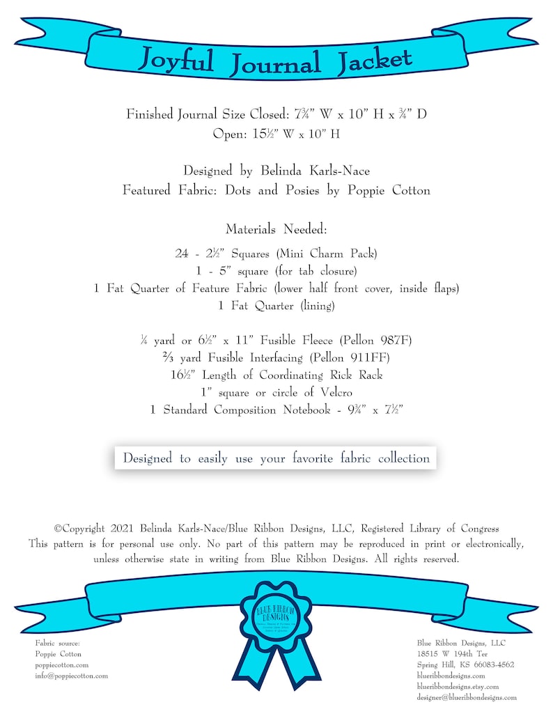 Joyful Journal Jacket Quilt Pattern Digital Pattern PDF | Etsy