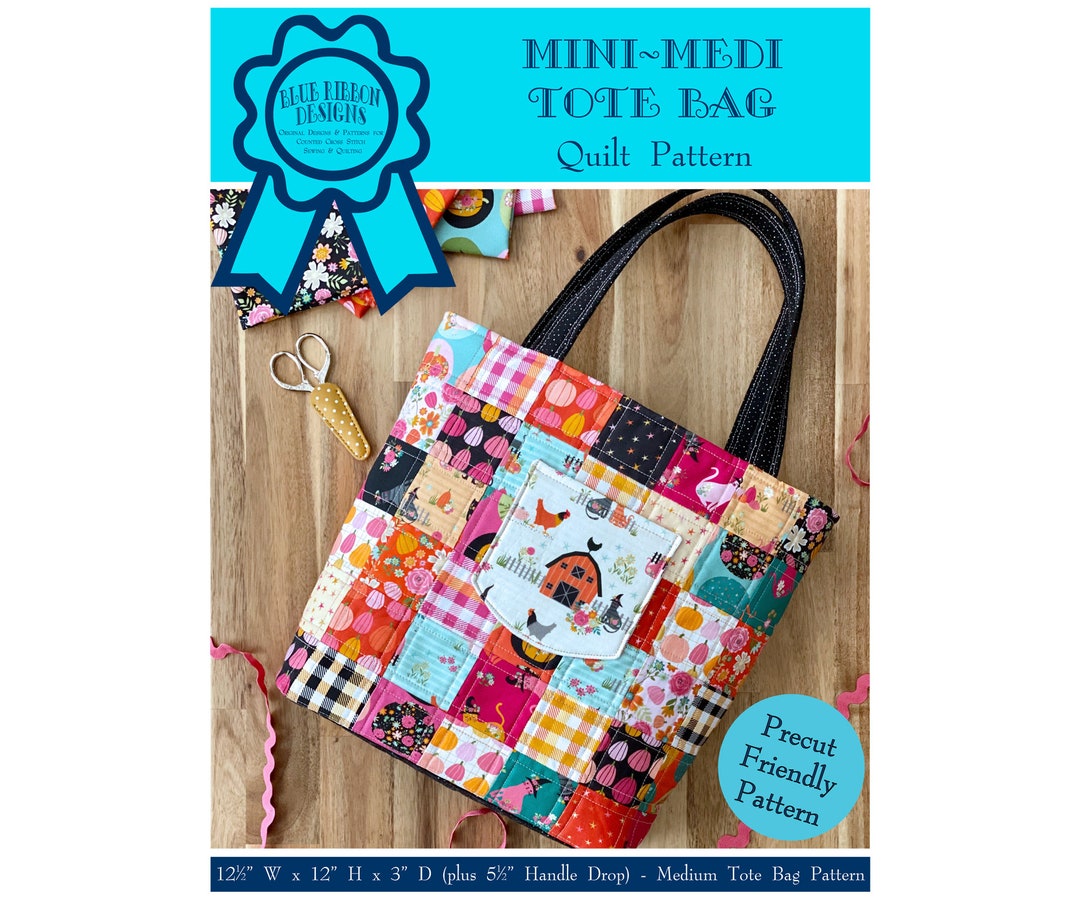 Mini-medi Tote Bag Quilt Pattern - Paper Pattern - Etsy