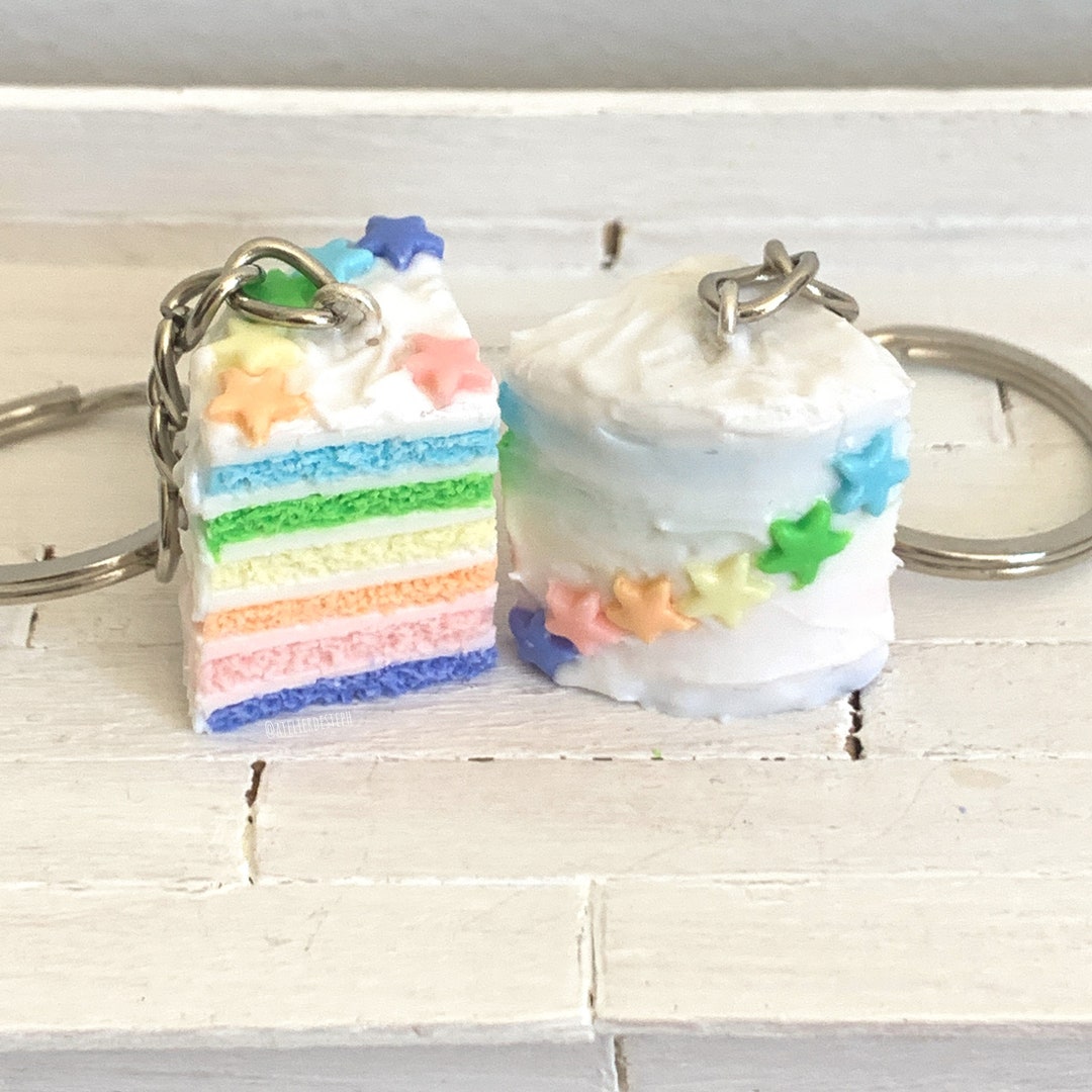 Key Ring Ring Rainbow Cake Pastel Colors Décor of Choice in - Etsy