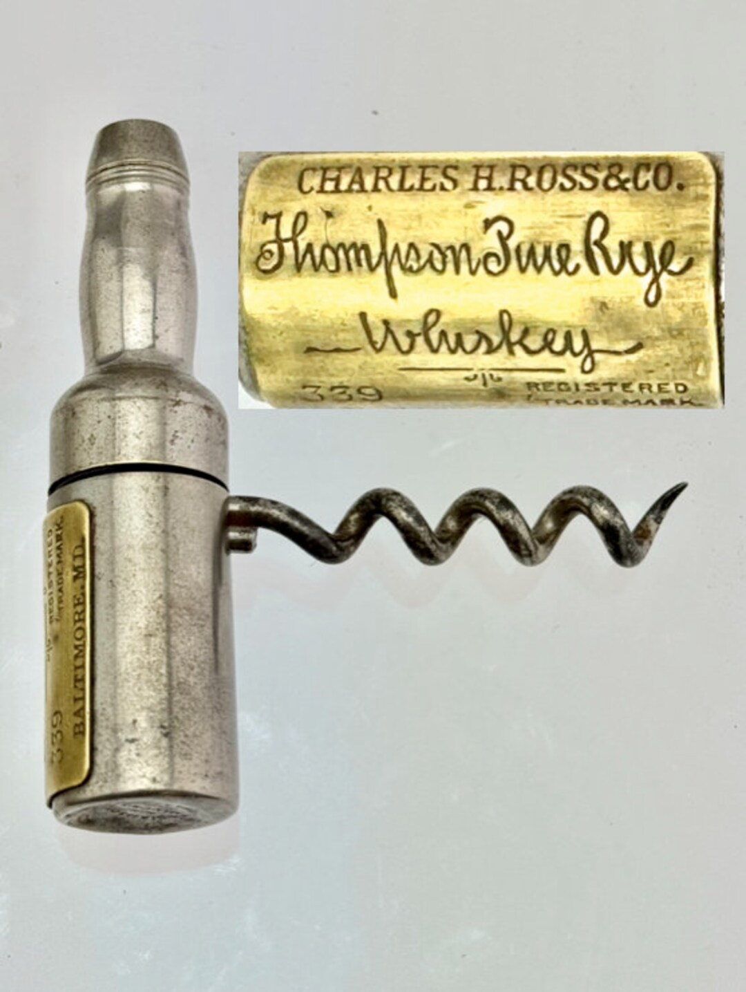 C.1897 Charles H Ross & Co. Thompson Pure Rye Whiskey Baltimore, MD ...