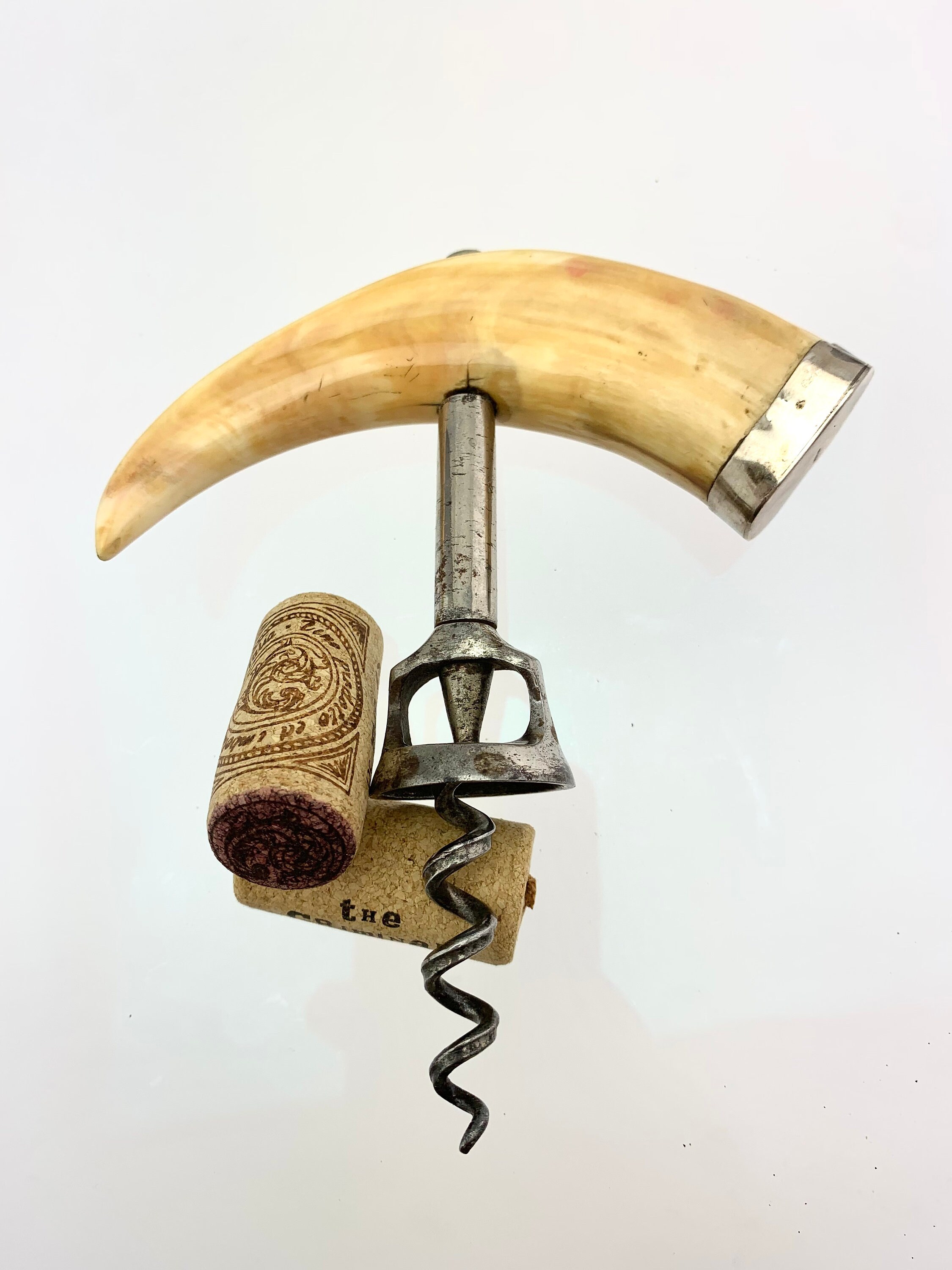 19th Century English Tusk Handle Corkscrew W/ Sterling End Cap - Etsy
