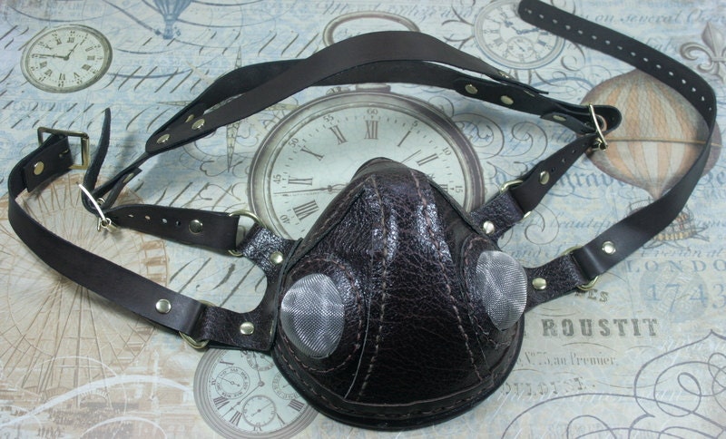 Steampunk Altitude Mask Aviator Mask Brown Leather - Etsy Denmark