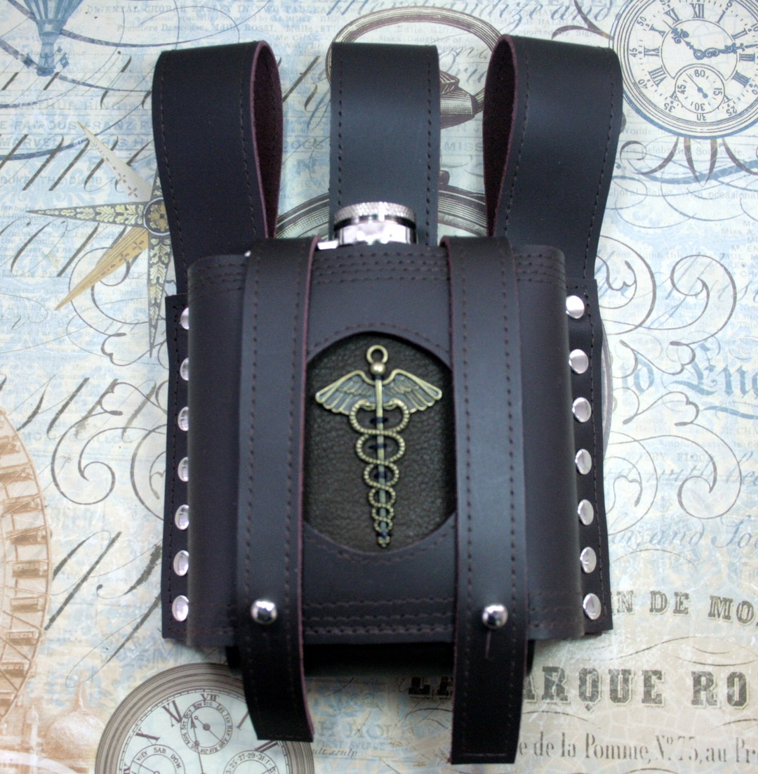 Steampunk Hip Flask and Leather Holder Hip Flask Belt - Etsy