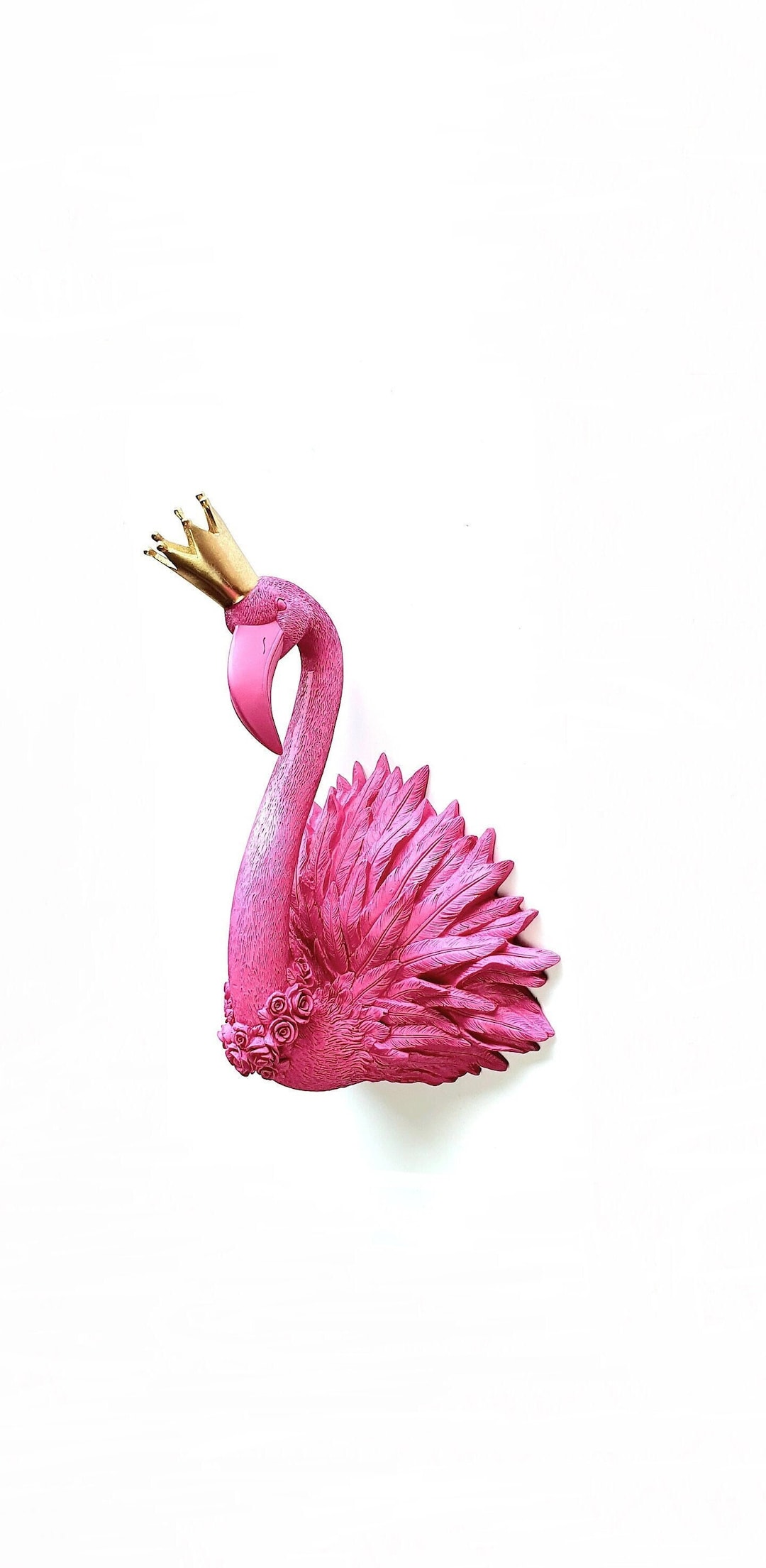 Flamingo Wall Mount, Gold Flamingo, Faux Taxidermy, Faux Flamingo Head ...