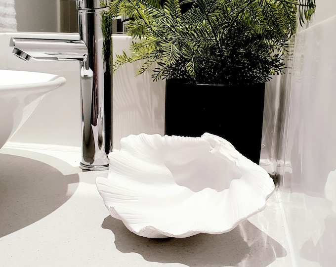 Clam Shell Bowl Faux Ethical Clam Shell Bowl Nautical Hamptons Decor ...