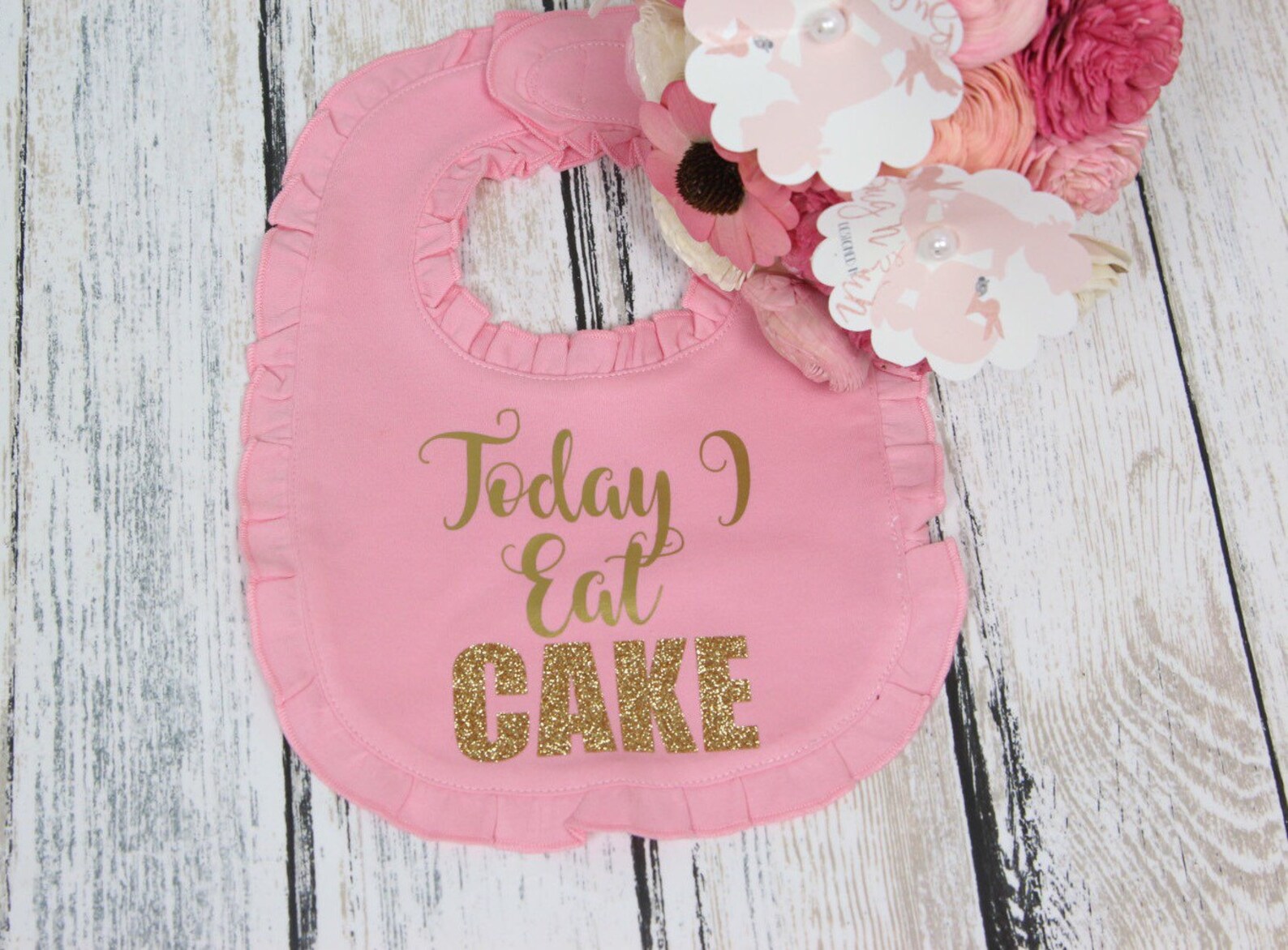 Today I Eat Cake Bib - Cake Smash Bib - First Birthday Cake Bib - 1st ...