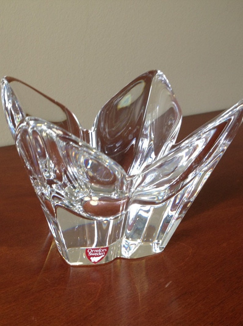 Orrefors Lotus Bowl Signed Lead Crystal 3-3/4" T X 5-3/4" D - Etsy