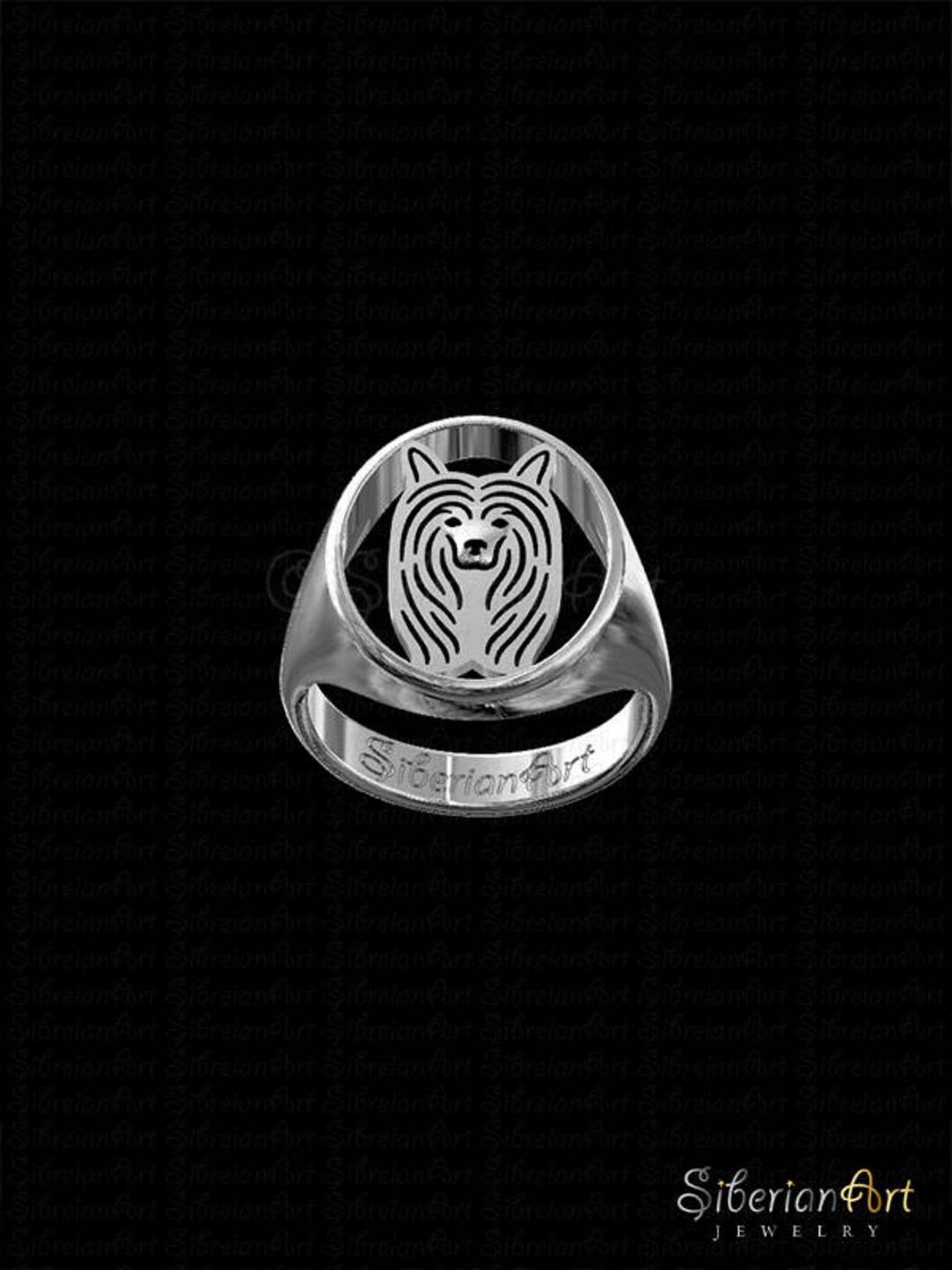 Chinese Crested Powderpuff Ring Sterling Silver 925 Gift for Dog Lovers ...