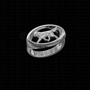 White Siberian Husky Movement Ring Sterling Silver 925 Gift for Dog ...