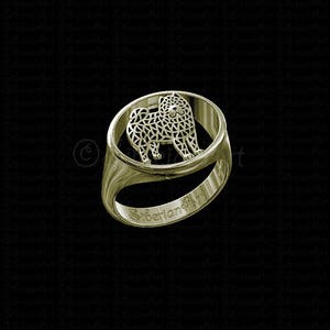 Smooth Chow Chow Ring Solid 14k Gold Gift for Dog Lovers and Owners Pet ...