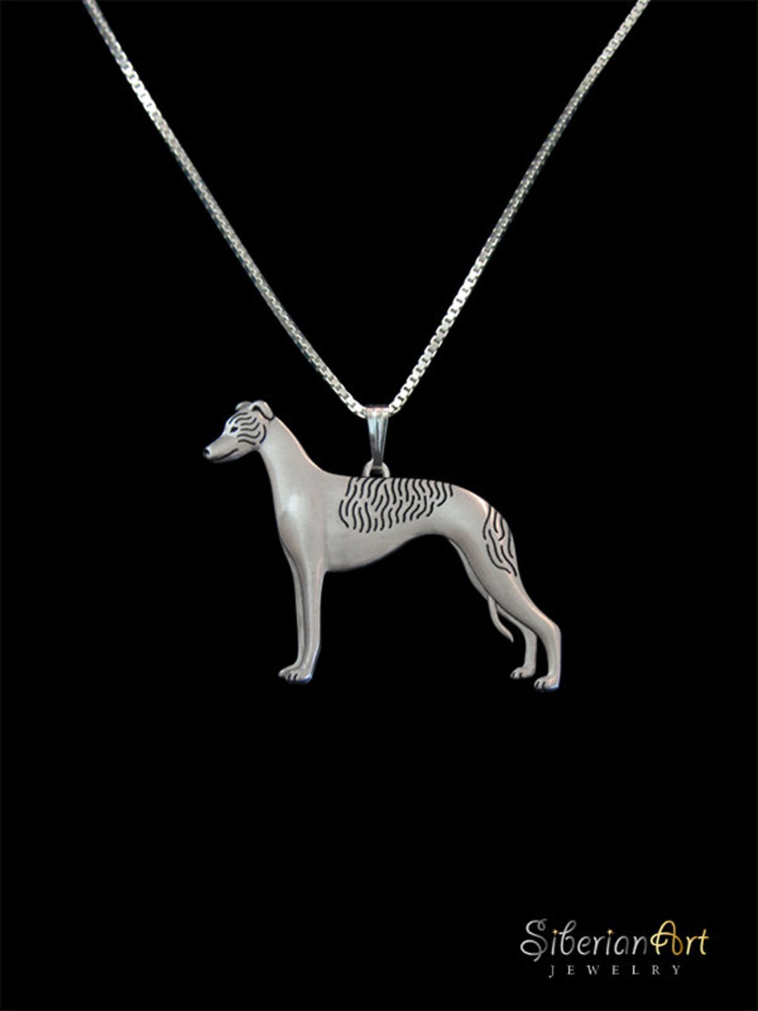 Standing Whippet Jewelry Sterling Silver Pendant and Necklace - Etsy