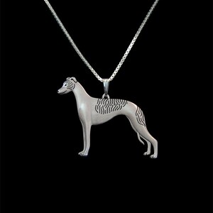 Standing Whippet Jewelry Sterling Silver Pendant and Necklace - Etsy