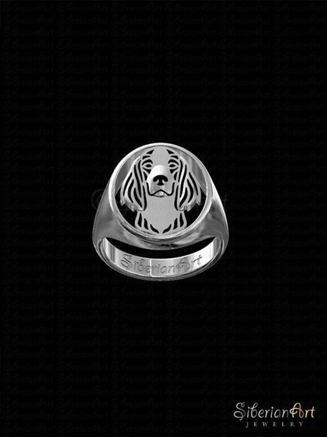 925 Sterling Silver Irish Red White Setter Ring Gift for Dog Lovers Dog ...