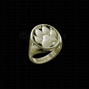 Wolf Paw Print Ring Solid 14k Gold Gift for Wolf Lovers and Owners ...
