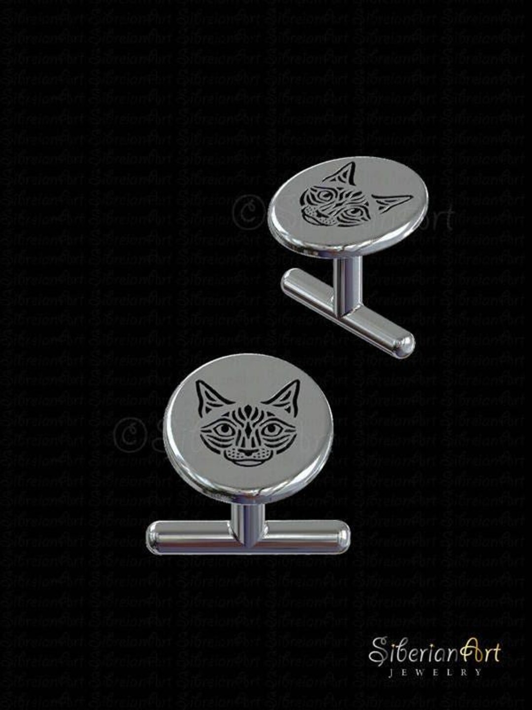 925 Sterling Silver Pet Cat Siamese Cat Cufflink Gift for Cat Lovers ...