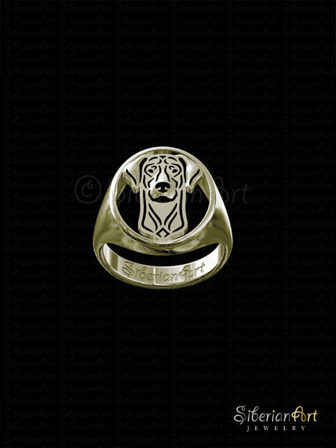 Doberman Ring Solid 14k Gold Gift for Dog Lovers and Owners Pet Jewelry ...