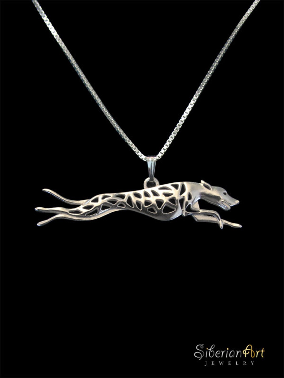 Whippet Run Sterling Silver Pendant and Necklace - Etsy
