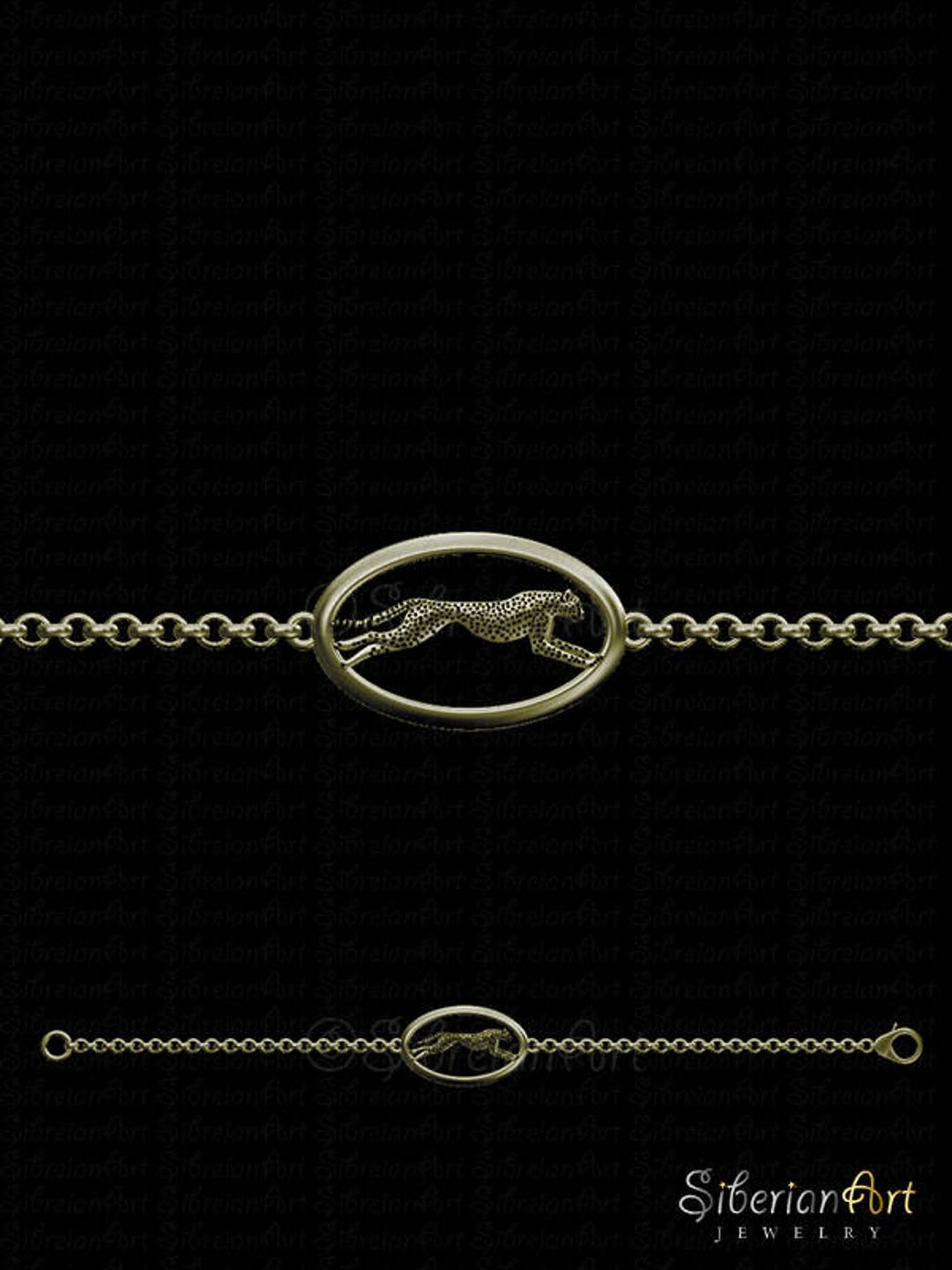 Cheetah Bracelet Solid 14k Yellow Gold. - Etsy