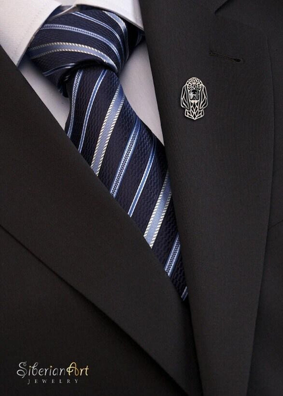 925 Sterling Silver Black and Tan Coonhound Brooch Gift for Dog Lovers ...