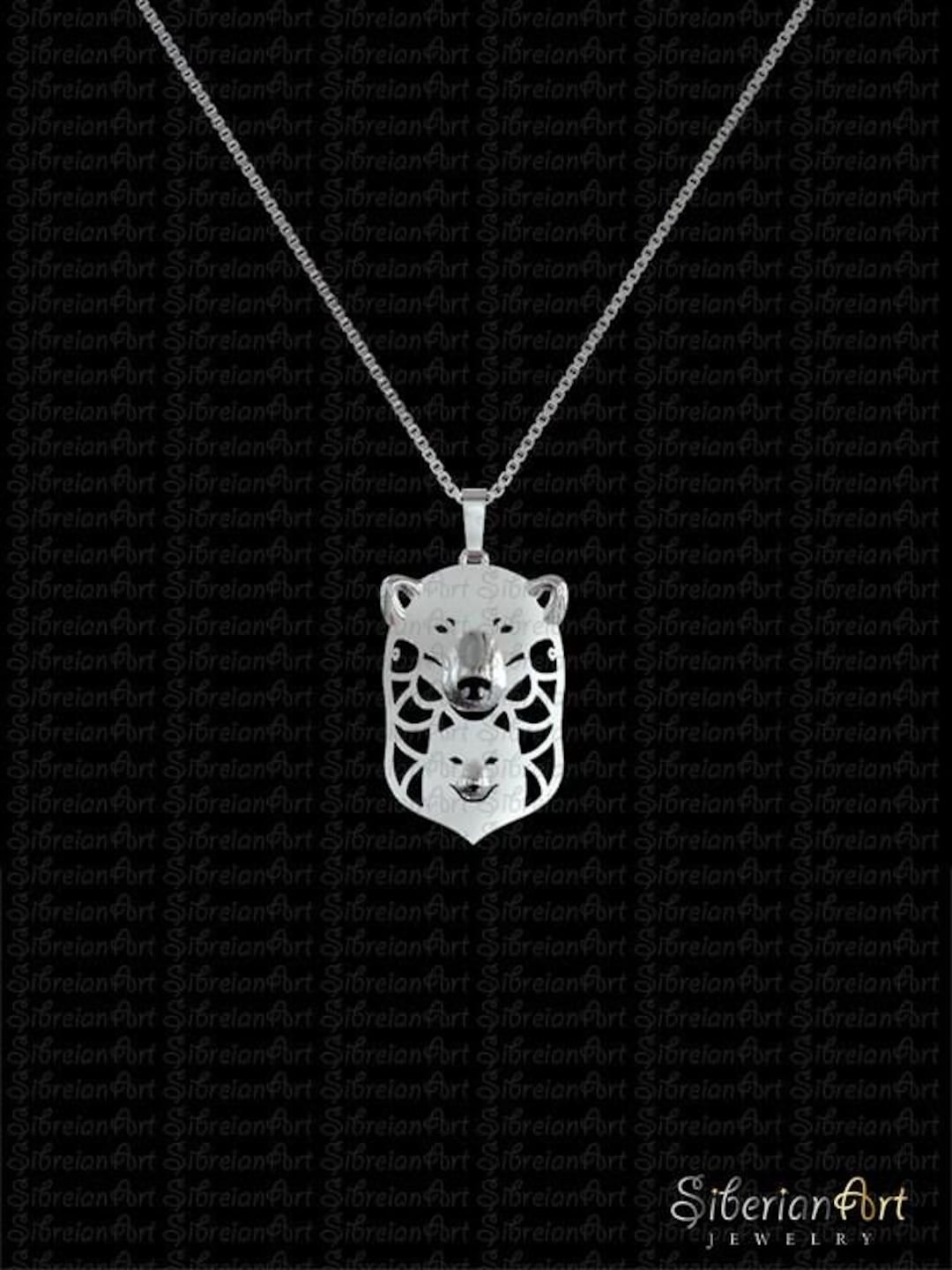 925 Sterling Silver Wild Fox Arctic Life - Polar Bear Necklace Gift for ...
