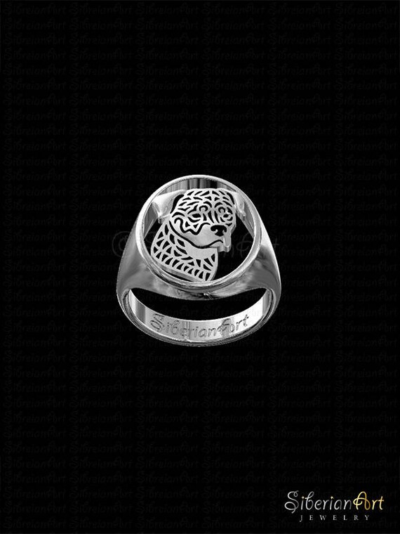 Rottweiler Ring Sterling Silver 925 Gift for Dog Lovers | Etsy