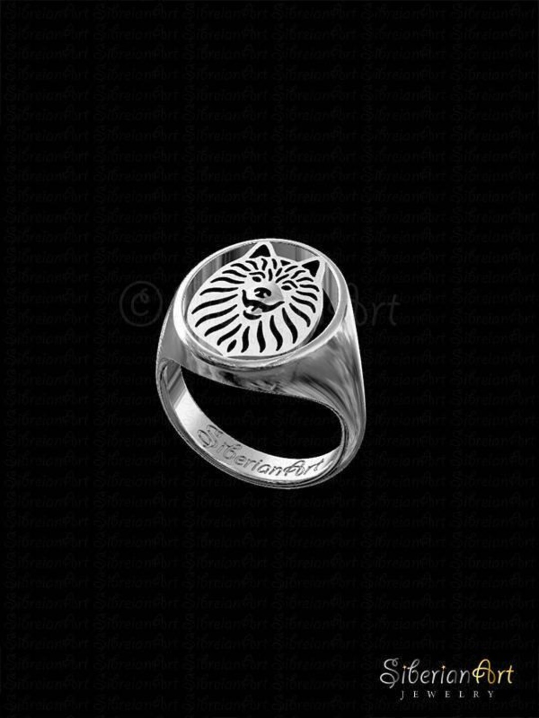 925 Sterling Silver American Eskimo Dog Ring Gift for Dog Lovers Dog ...