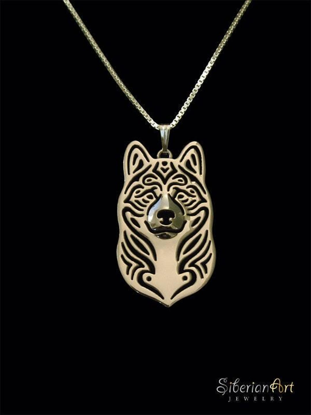 14k Yellow Gold American Akita Pendant & Necklace - Etsy