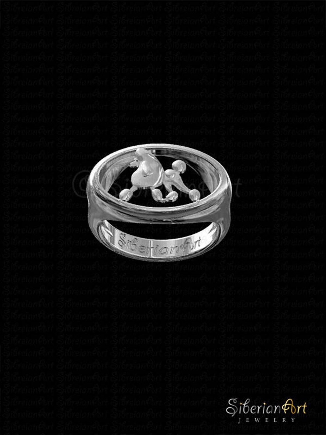Poodle Ring Sterling Silver 925 Gift for Dog Lovers and | Etsy