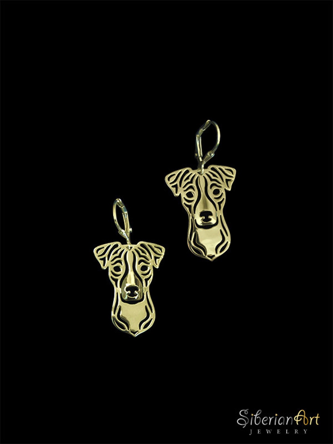 Jack Russell Terrier Earrings Solid Gold - Etsy