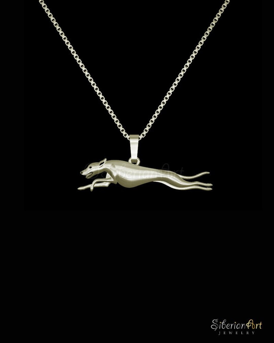 Greyhound Run Solid Gold Pendant and Necklace - Etsy