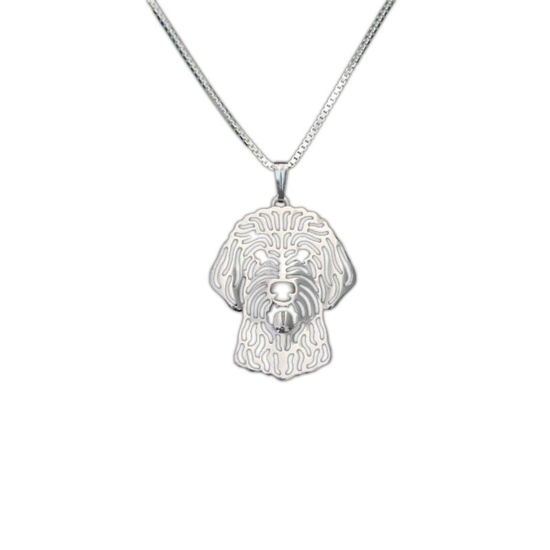 Sterling Silver Labradoodle Pendant & Necklace - Etsy