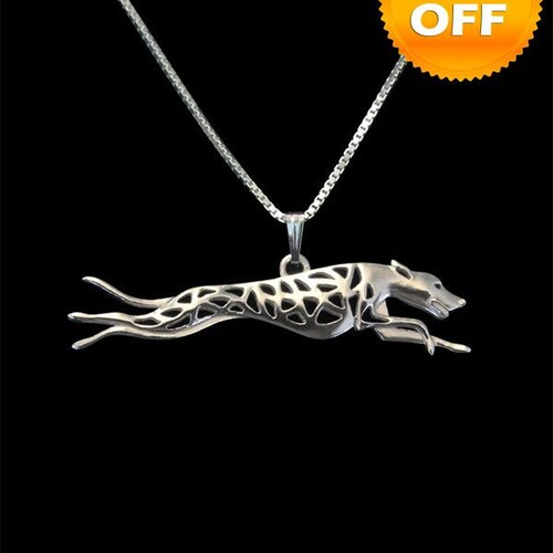 Whippet Run Sterling Silver Pendant and Necklace - Etsy