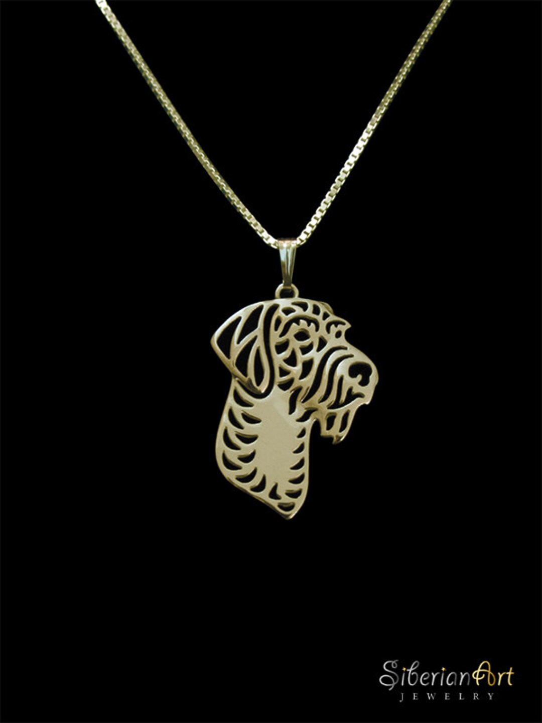 German Wirehaired Pointer Jewelry Solid Gold Pendant and Necklace. - Etsy