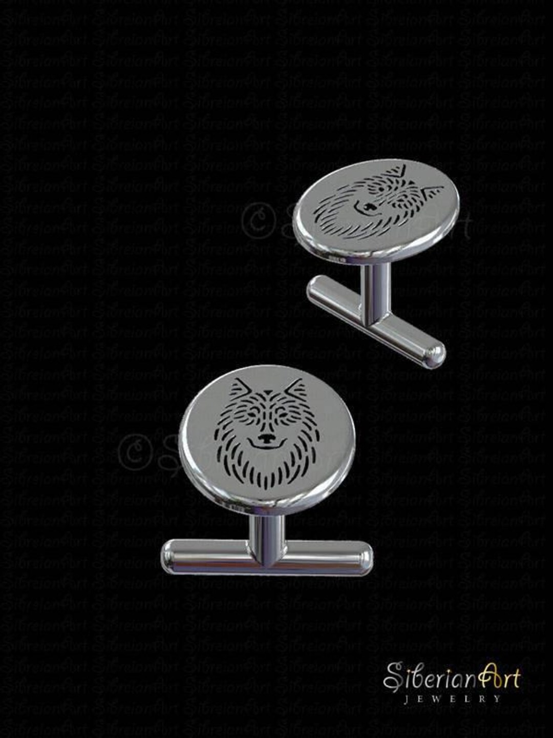 925 Sterling Silver Wild Wolf Wolf Cufflink Gift for Wolf Lovers Wolf ...