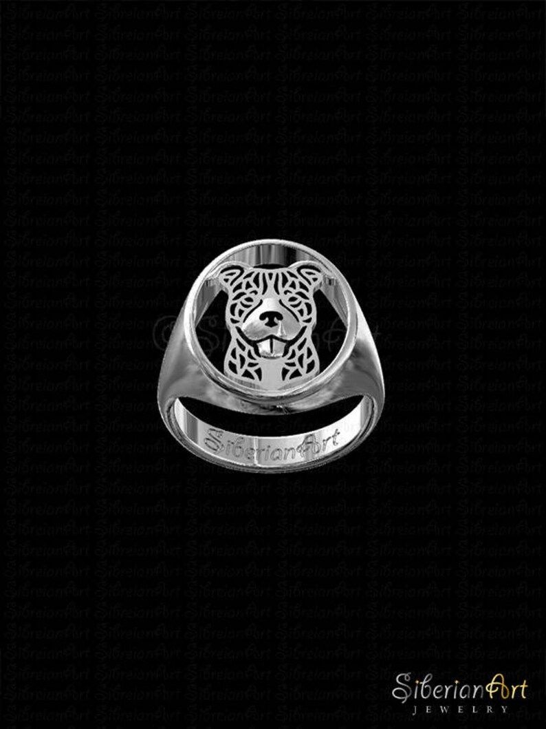 American Staffordshire Terrier Amstaff ring sterling | Etsy
