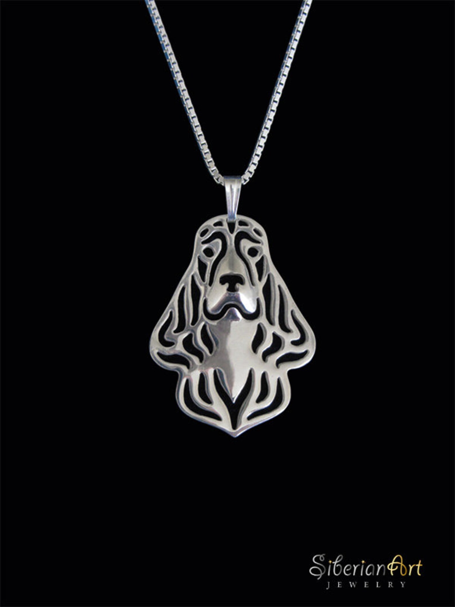 English Cocker Spaniel Jewelry Sterling Silver Pendant and Necklace - Etsy