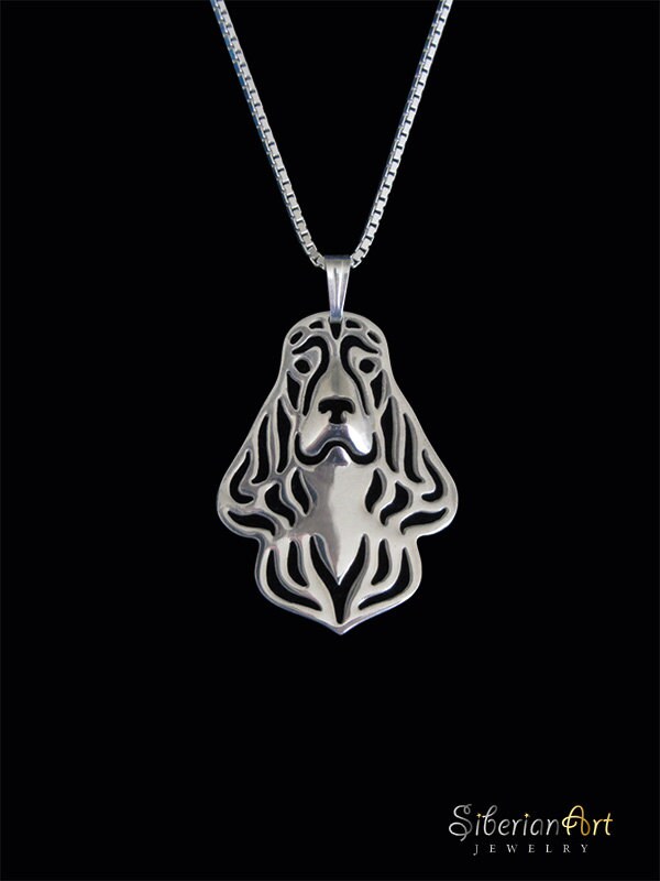 English Cocker Spaniel Jewelry Sterling Silver Pendant and Necklace - Etsy