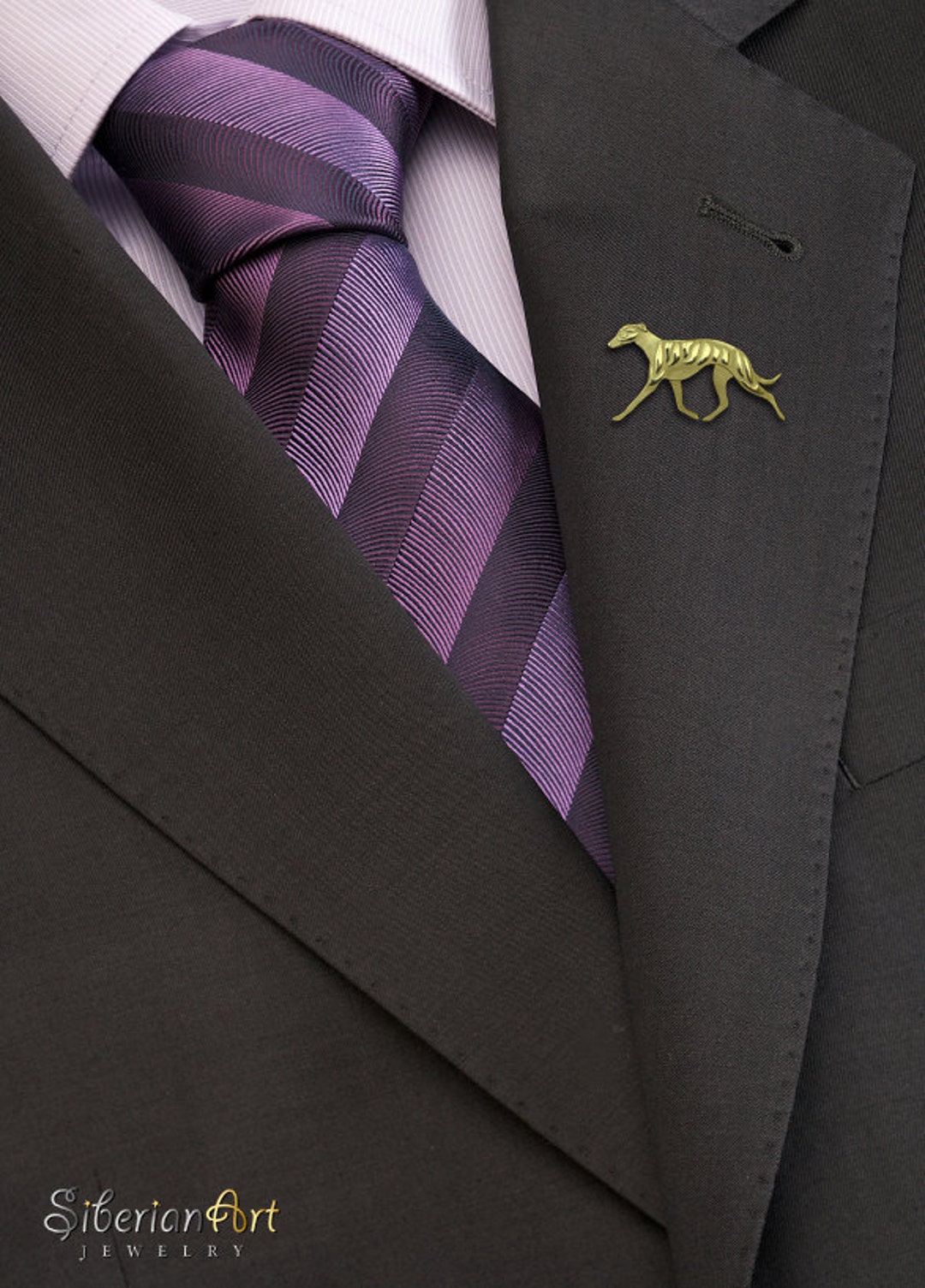 Whippet Movement Brooch Solid Gold - Etsy