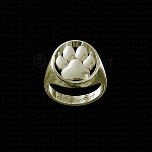 Wolf Paw Print Ring Solid 14k Gold Gift for Wolf Lovers and Owners ...