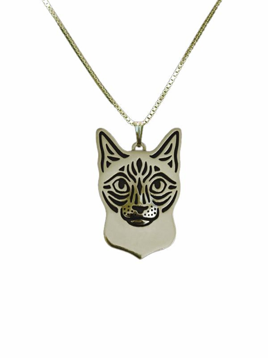 14k Yellow Gold Pet Cat Siamese Cat Necklace Gift for Cat Lovers Cat ...