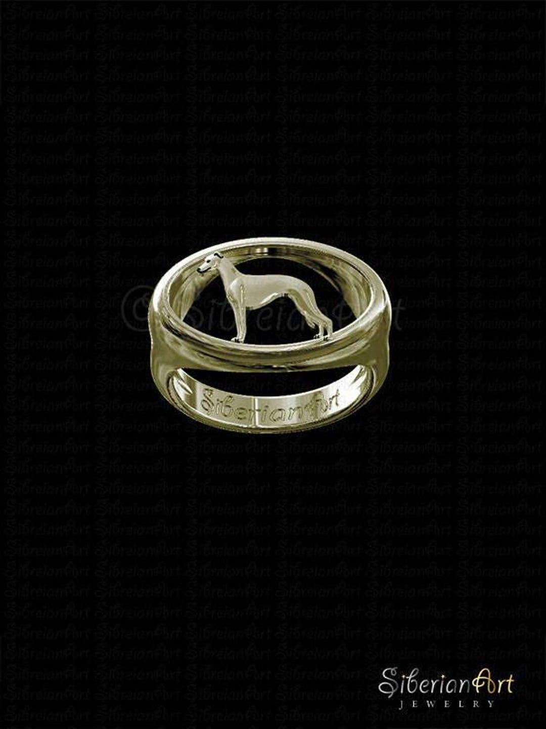 14k Yellow Gold Whippet Ring Gift for Dog Lovers Dog Ring Pet Jewelry ...