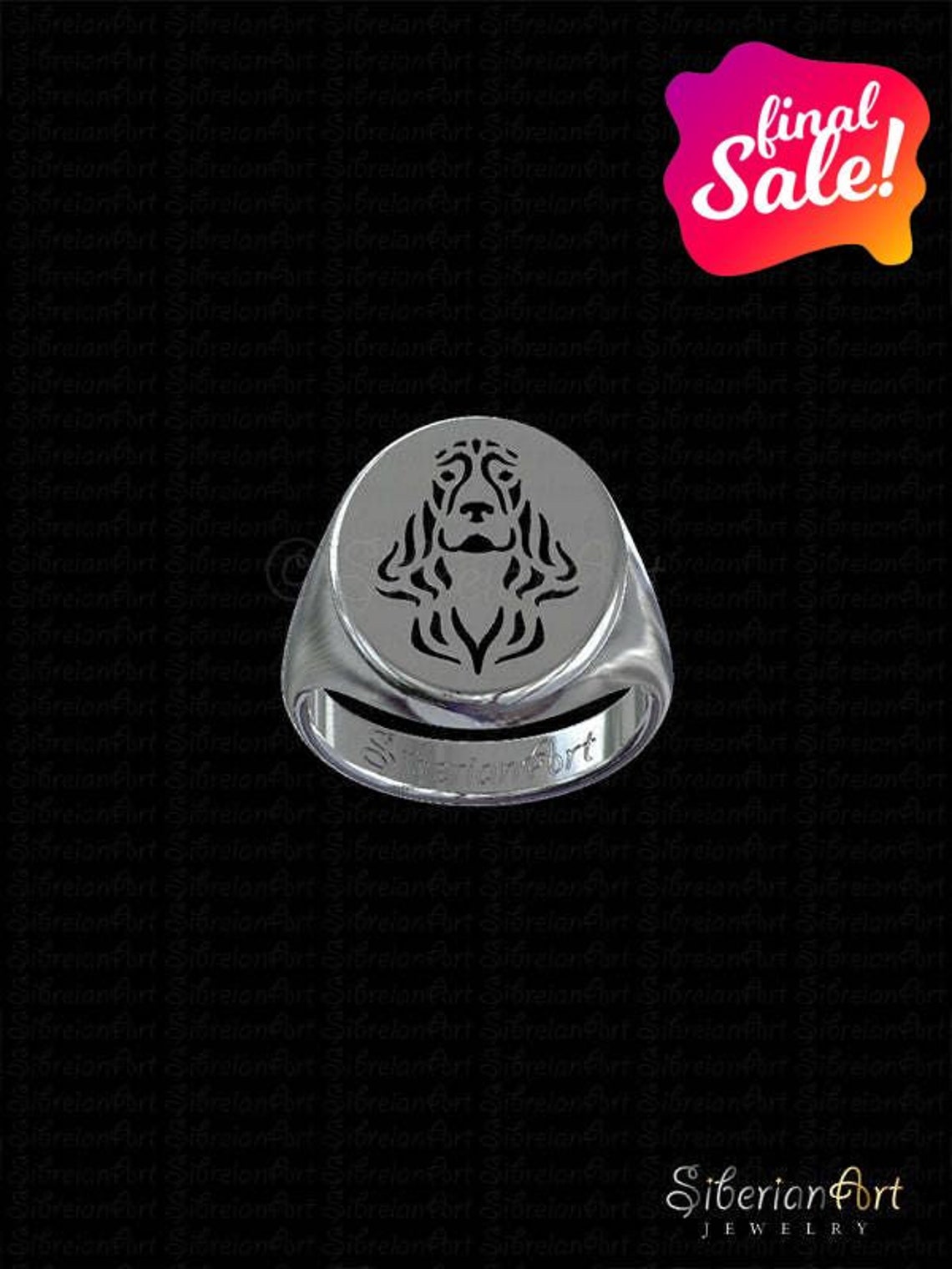 English Cocker Spaniel Ring Sterling Silver 925 Gift for - Etsy