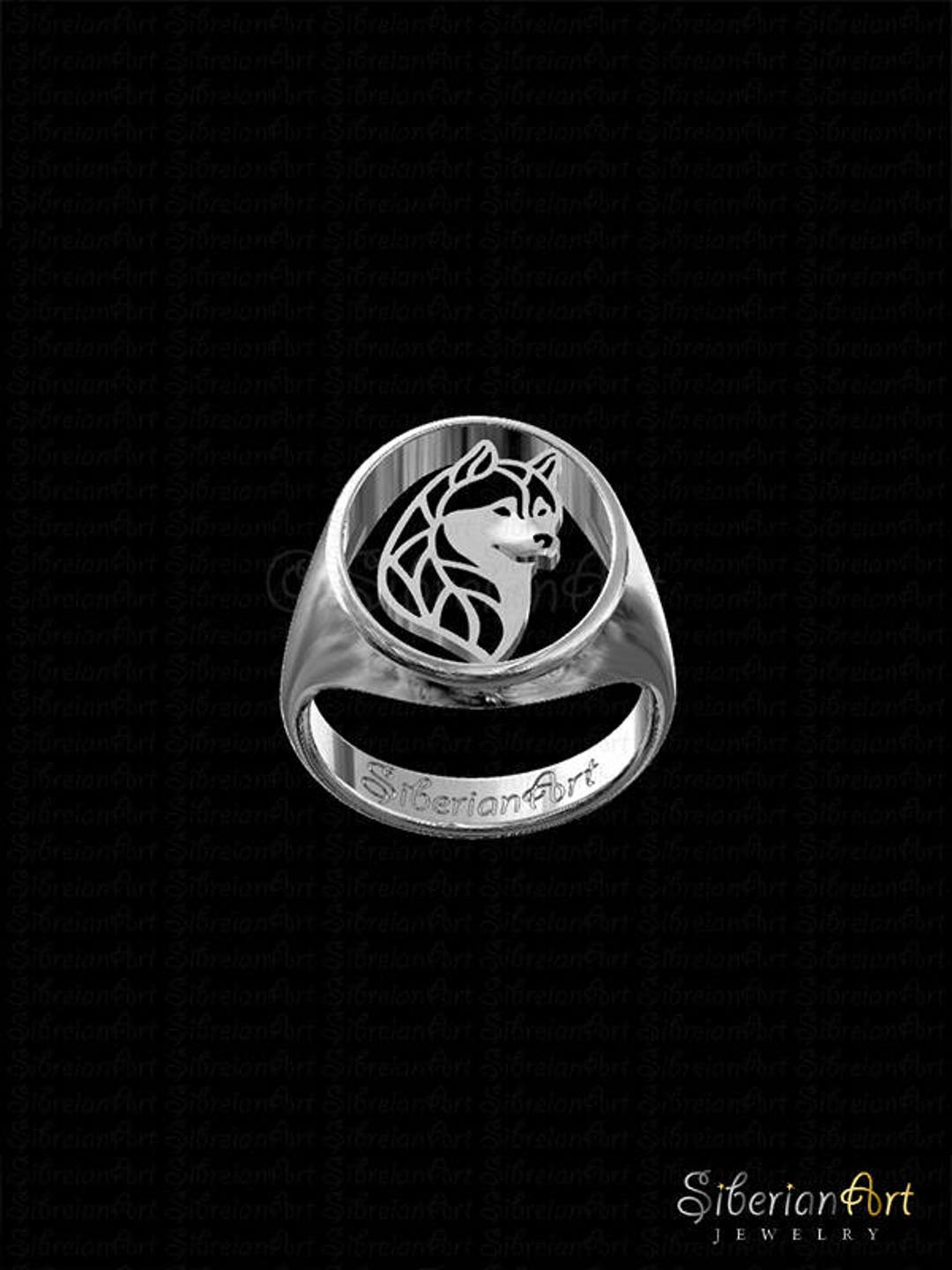 Siberian Husky Ring Sterling Silver 925 Gift for Dog - Etsy