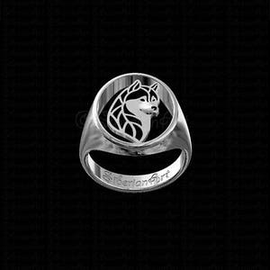 Siberian Husky Ring Sterling Silver 925 Gift for Dog - Etsy