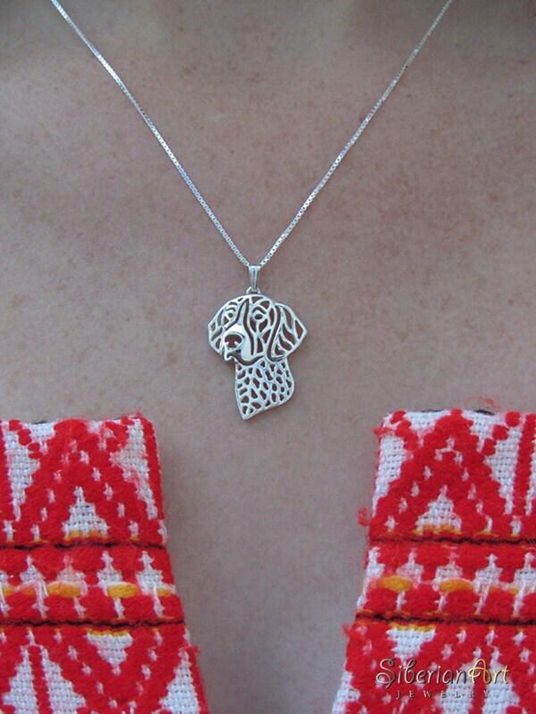 925 Sterling Silver German Shorthaired Pointer Necklace Gift for Dog ...